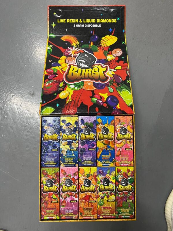 Burst 2G Live Resin X Liquid Diamonds disposable - Cali Packs Store