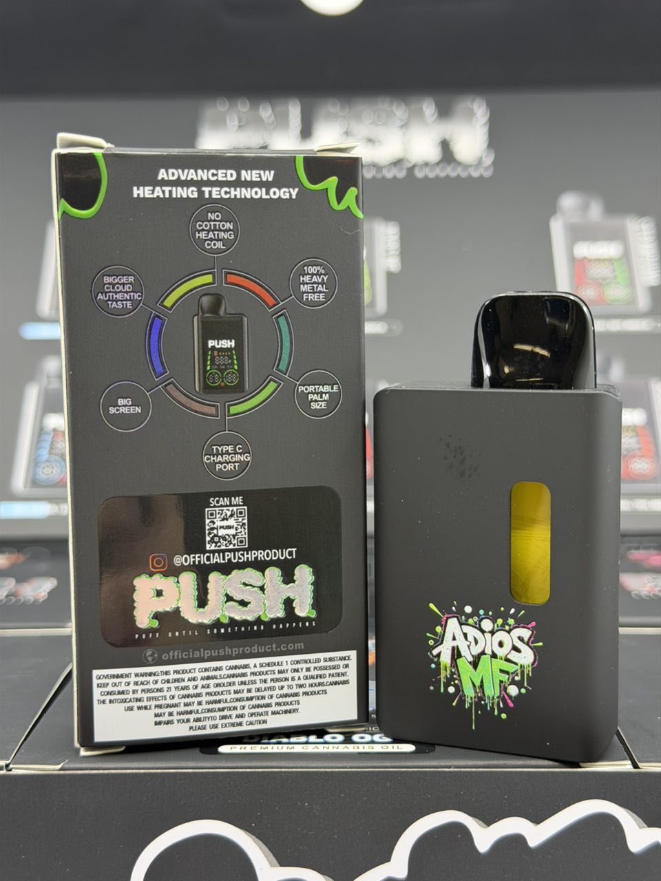 PUSH 2G DISPOSABLE WITH SCREEN - Cali Packs Store